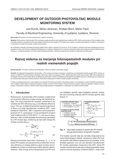 pdf development of outdoor photovoltaic module monitoring system