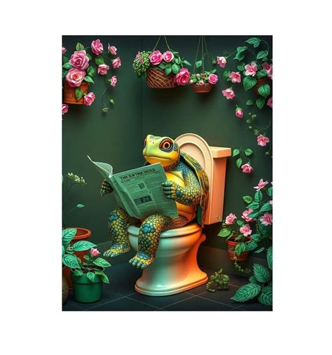 Tortoise On The Toilet Metal Sign Tortoise Plaque Tortoise Sign Etsy