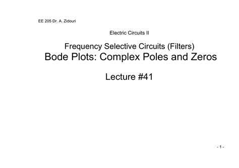 Bode Plots Complex Poles And Zeros