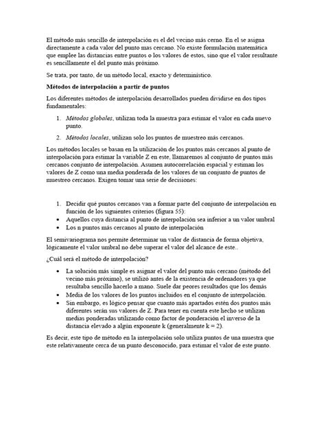 Interpolacion Vecino Mas Cercano Pdf
