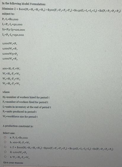 Solved In The Following Model Formulation Minimize Z