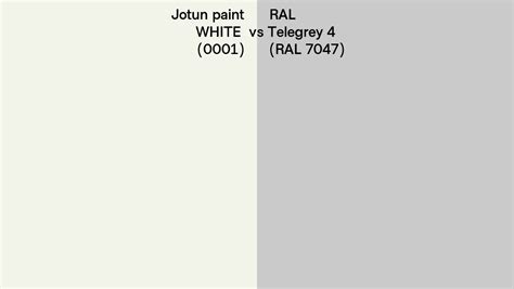 Jotun Paint WHITE 0001 Vs RAL Telegrey 4 RAL 7047 Side By Side