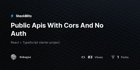 Public Apis With Cors And No Auth Stackblitz