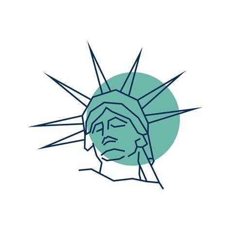 Linha Arte Modelo De Design De Logotipo Da Estátua Da Liberdade