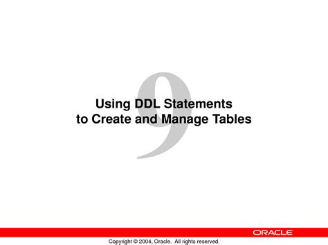 Solution Lecture 20 Using Ddl Statements To Create And Manage Tables