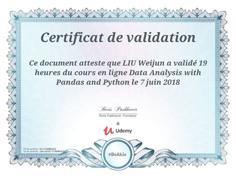 Weijun Liu On Linkedin Completion Certificate For Data Analysis With