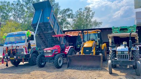 JCB 3dx TATA Dump Truck Mahindra Arjun NOVO 605 Eicher 285 With