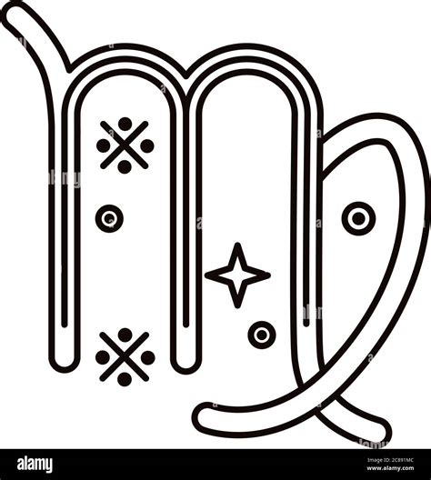 Jungfrau Sternzeichen Symbol Linie Stil Symbol Vektor Illustration