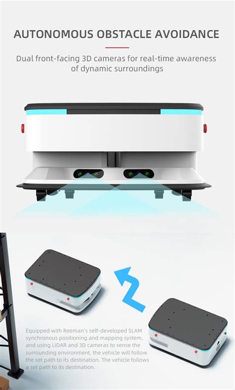 중국 맞춤형 Reeman 지능형 모바일 Amr 로봇 섀시 베어링 300kg 자동 충전 개방형 Sdk 로봇 공급 업체 제조업체 공장 직접 도매 Reeman