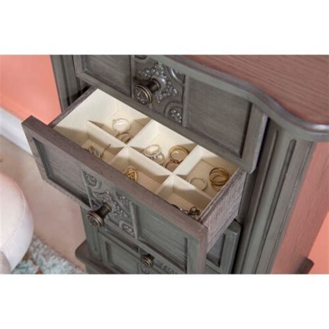 Linon Marge Wood Jewelry Armoire In Gray 1 Ralphs