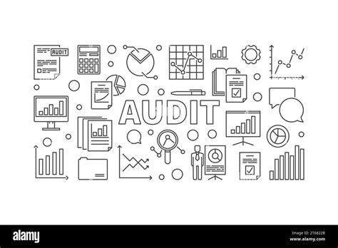 Audit Horizontal Vector Banner Or Illustration Made With Data Analysis