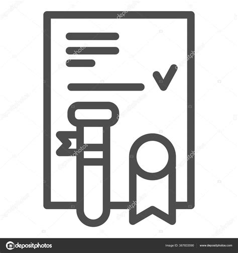 Covid Blood Test Line Icon Test Tube And Medicine Report Symbol
