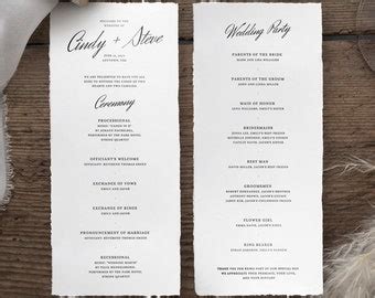 Minimalist Wedding Program Template X Wedding Program Printable Wedding Ceremony Editable