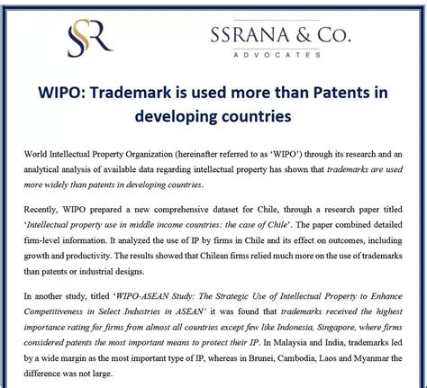 Wipo：发展中国家商标使用比专利更广泛 海外知识产权动态信息 智南针