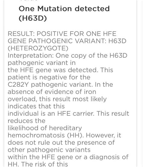 Having Trouble Understanding These Results Rhemochromatosis