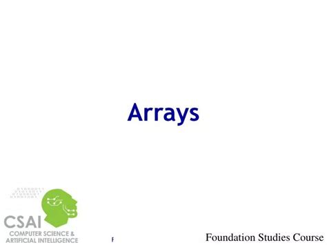 Ppt Arrays Powerpoint Presentation Free Download Id6056860
