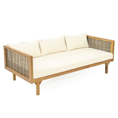 Christopher Knight Home Claremont 3 Seater Daybed Acacia Wood Table