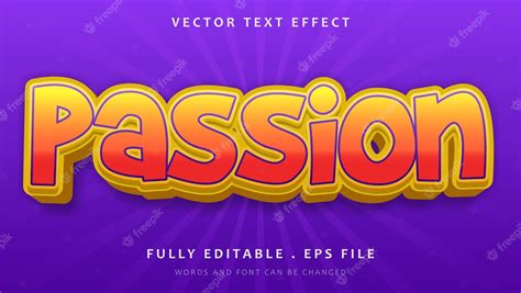 Premium Vector 3d Gradient Modern Word Passion Editable Text Effect