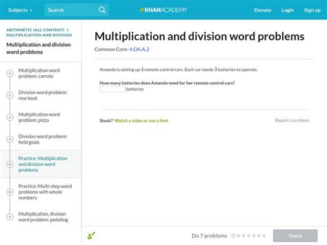 khan academy multiplication and division word problems unknown type