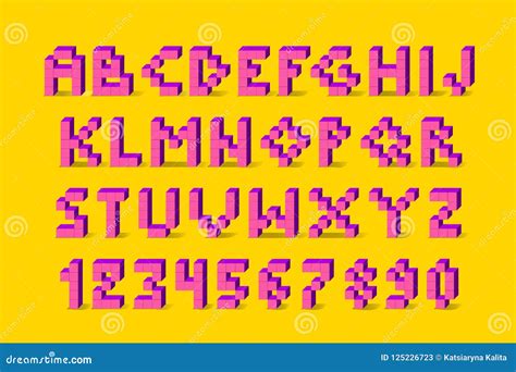 Pixel Retro Video Game Font 80 S Retro Alphabet Font Stock Vector