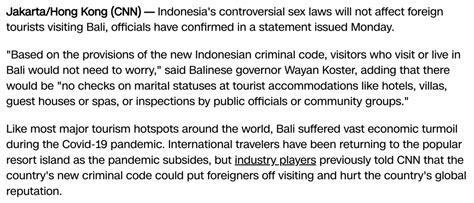 foreign visitors will not be impacted by bali s new sex laws says