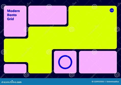 Modern Bento Grid Web Layout With Y2k Trending Bento Brick Ui Ux Template Web Comics Grids
