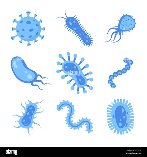 Different Bacteria Pathogenic Microorganisms Set Bacteria And Germs