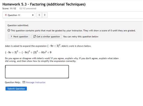 Solved Homework 5 3 Factoring Additional Techniques