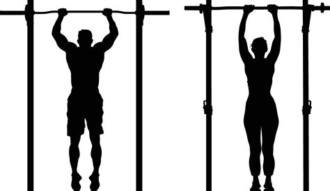 Pull Ups Silhouette Pull Up Exercise Silhouette Man Woman Doing Pull