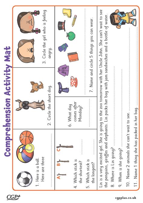 Activity Mat For Comprehension Stretch Reception Cgp Plus