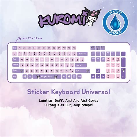 Jual Sticker Keyboard Universal Sticker Anti Air Anti Gores Stiker Cute Kiss Cut Siap Tempel