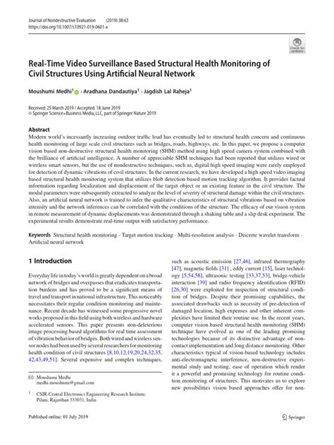 Real Time Video Surveillance Based Structural Health Monitoring Of