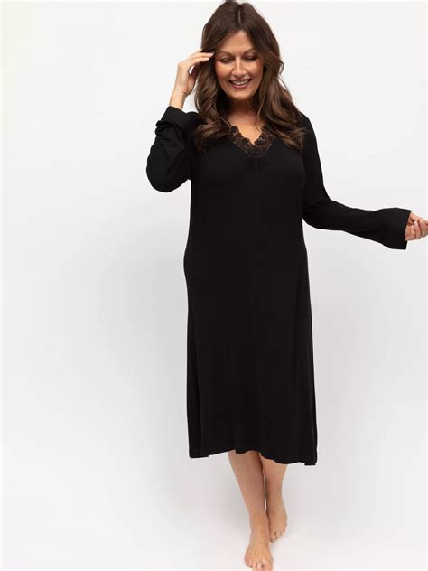 Nora Rose By Cyberjammies Carolynn Jersey Lace Long Sleeve Nightdress