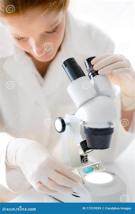 Microscope Laboratory Woman Medical Research Stock Image Image Of Occupation Female 17319599
