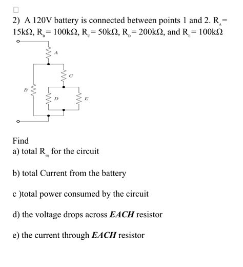 A 120v ﻿battery Is Connected Between Points 1 ﻿and