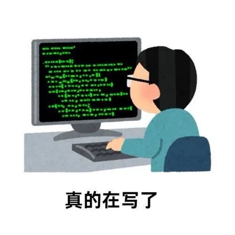 程序员专注敲代码，配文“真的在写了”的可爱工作表情包 写论文疯感表情包表情包图片动图 求表情网 斗图从此不求人