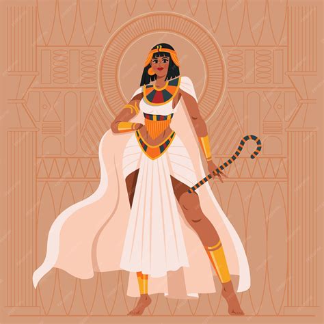 Illustration De Cléopâtre Dessinée à La Main Vecteur Premium