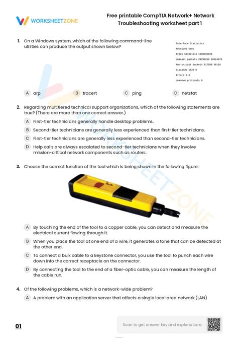 Free Printable Comptia Network Network Troubleshooting Worksheet Part 1
