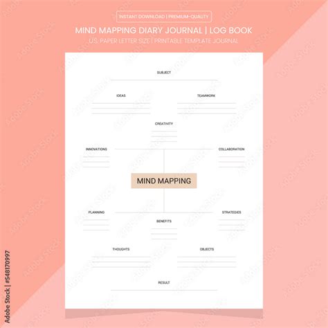 Mind Mapping Log Book Mind Mapping Notebook Printable Template Mind