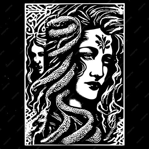 Griechische Mythologie Medusa Handgezeichnetes Flaches Stilvolles