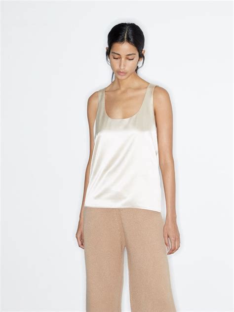 Raey Scoop Neck Silk Satin Vest
