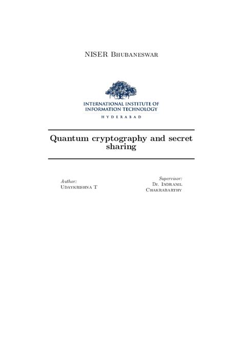 Pdf Quantum Cryptography And Secret Sharing
