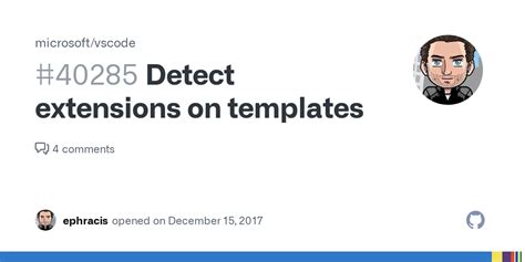 Detect Extensions On Templates Issue Microsoft Vscode GitHub