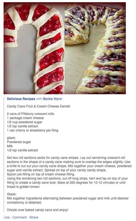 Candy Cane Shaped Danish Recipe