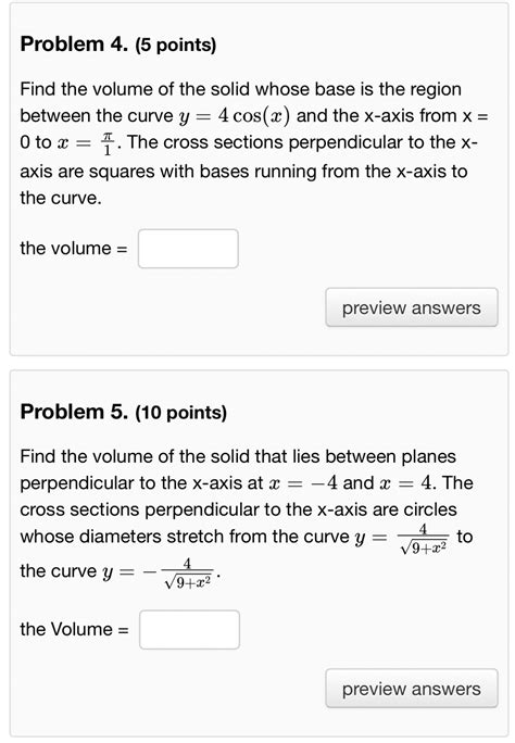solved problem 4 5 ﻿points find the volume of the solid