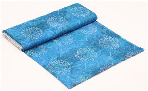 Blue Robert Kaufman Small Dot Circle Tie Dye Batik Look Fabric