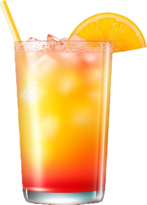 Ai Generated Glass Of Tequila Sunrise Cocktail Png 34922908 Png