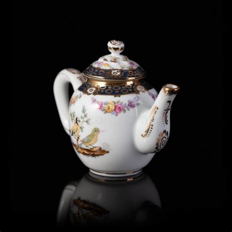 Vintage Teapot With Floral Pattern Retro Teapot Stock Image Image Of Coffee Glass 266036307