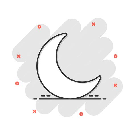 Icône De Lune Et Détoiles De Nuit De Dessin Animé De Vecteur Dans Le