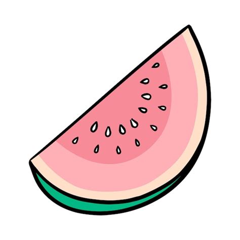 Premium Vector Fruit Slice Hand Drawn Watermelon Or Melon Color